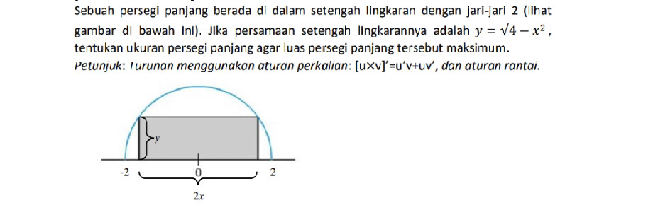 Sebuah persegi panjang berada di dalam | StudyX