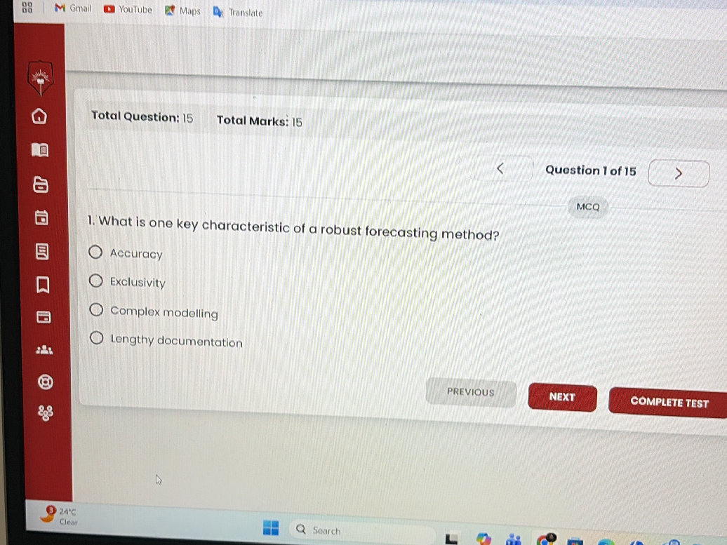 1. What is one key characteristic of a | StudyX