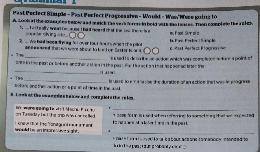 A. Look at the examples below and match the | StudyX