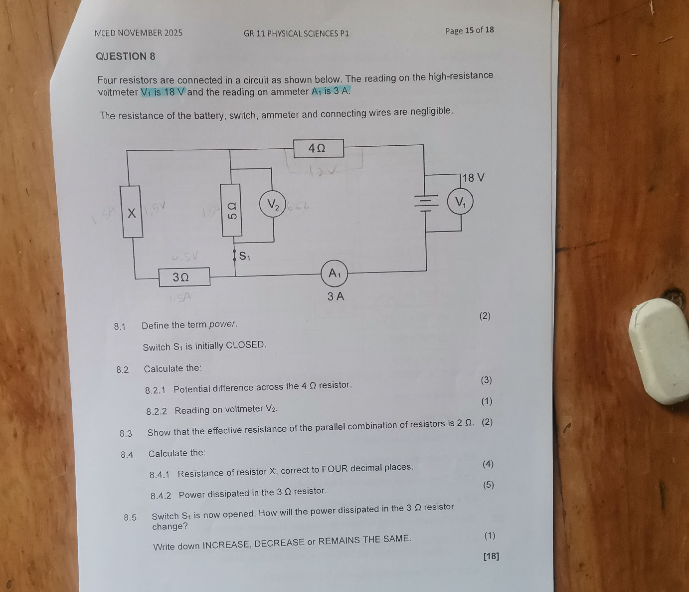 Four resistors are connected in a circuit as | StudyX