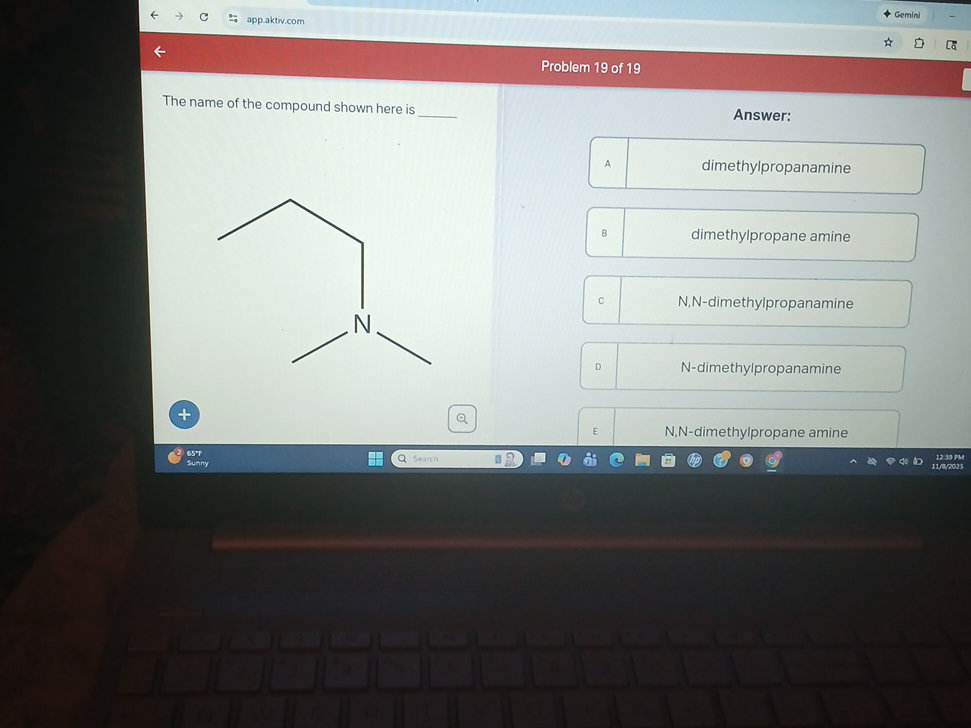 The name of the compound shown here is ____. | StudyX