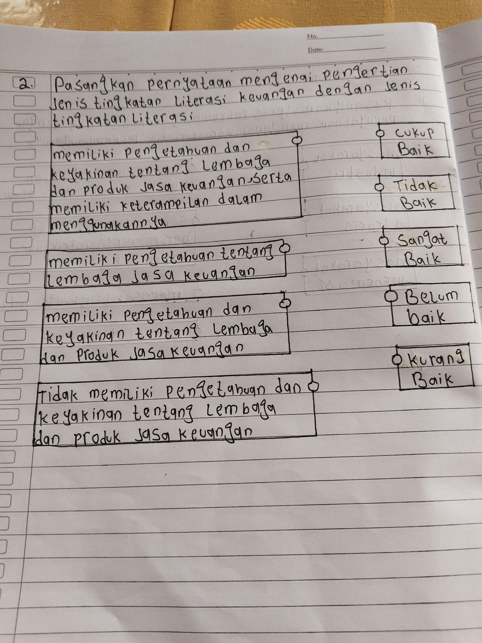Pasangkan pernyataan mengenai pengertian | StudyX