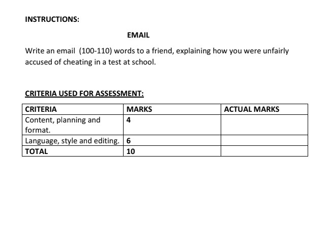 INSTRUCTIONS: EMAIL Write an email | StudyX