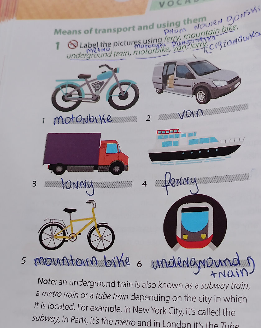 Means of transport and using them 1 Label | StudyX