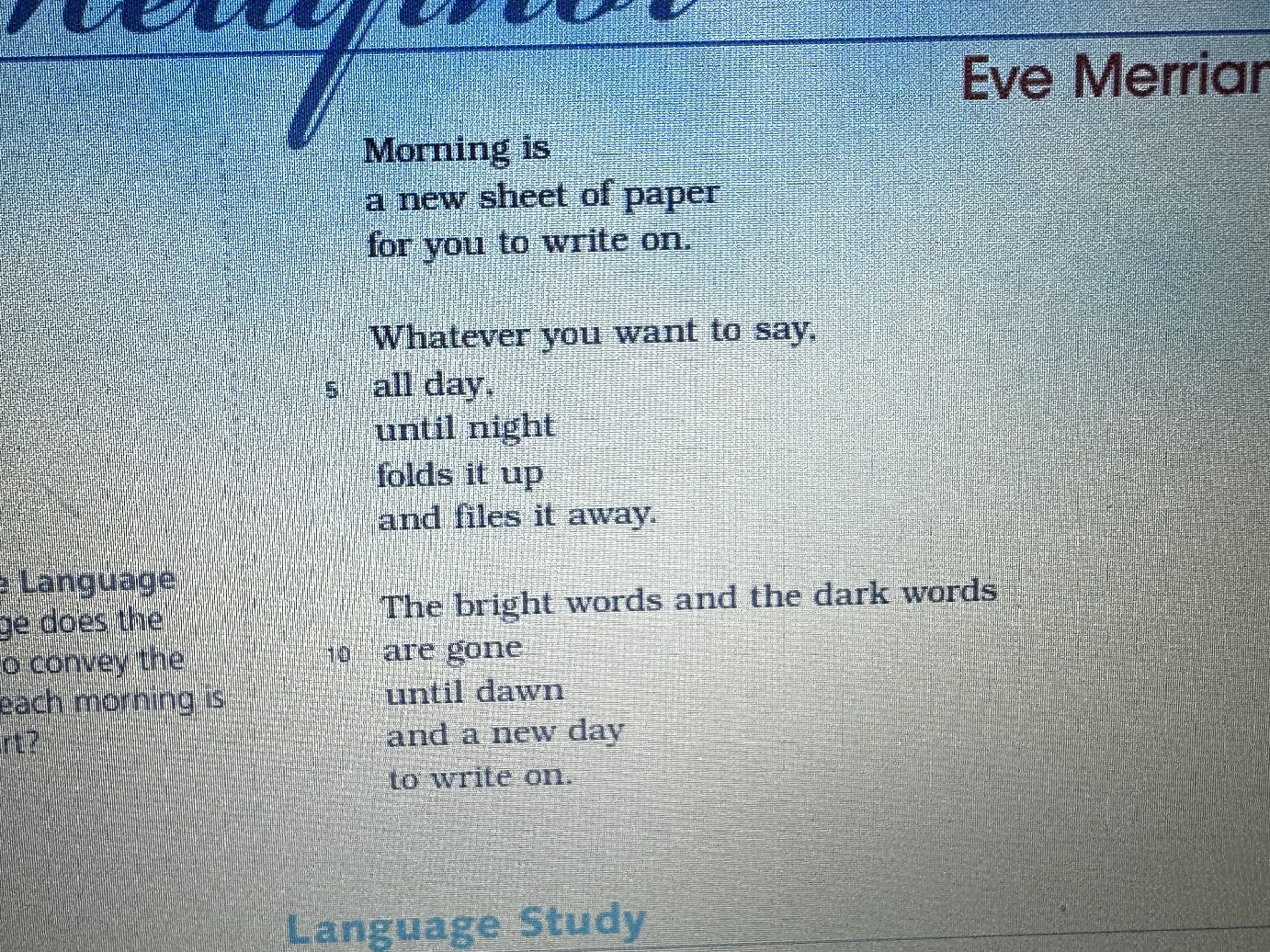 Morning is a new sheet of paper for you to | StudyX