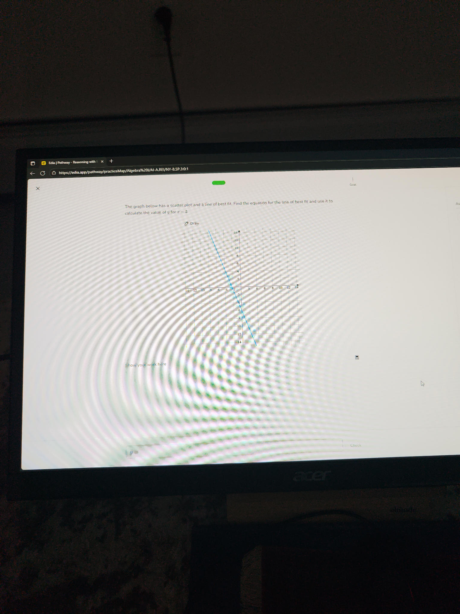 The graph below has a scatter plot and a | StudyX