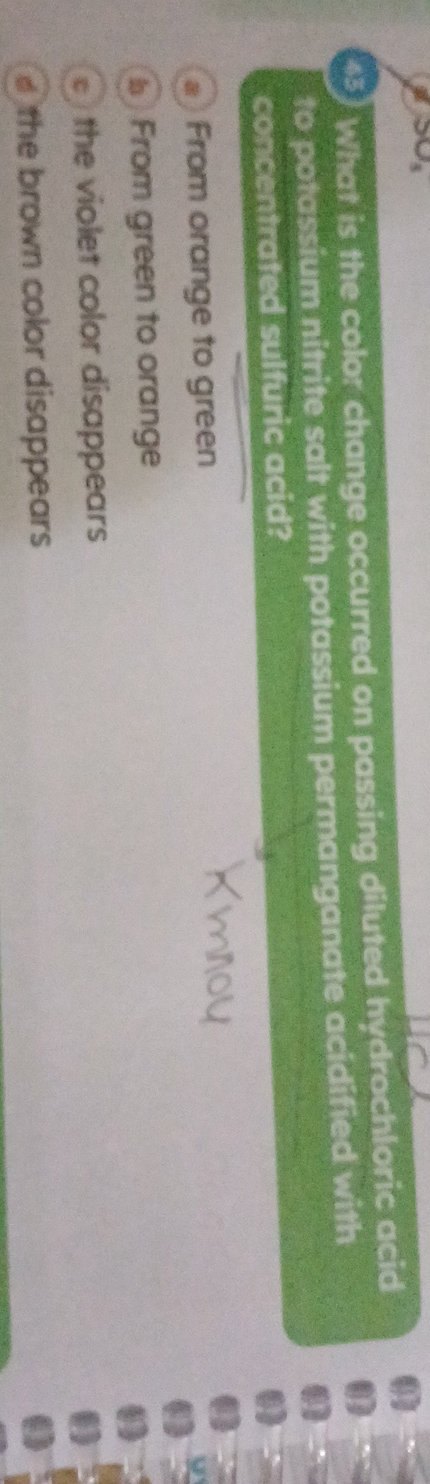 45 What is the color change occurred on | StudyX