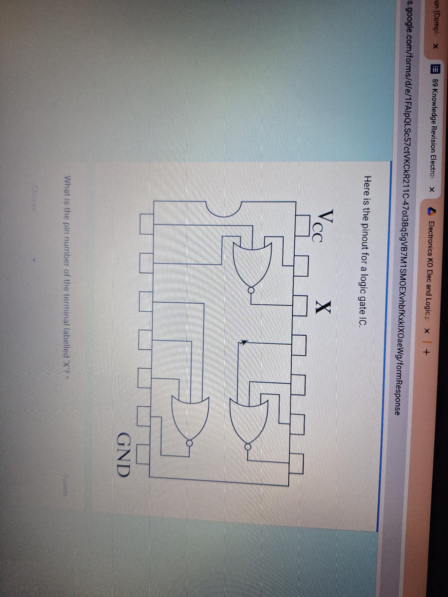 Here is the pinout for a logic gate IC. | StudyX
