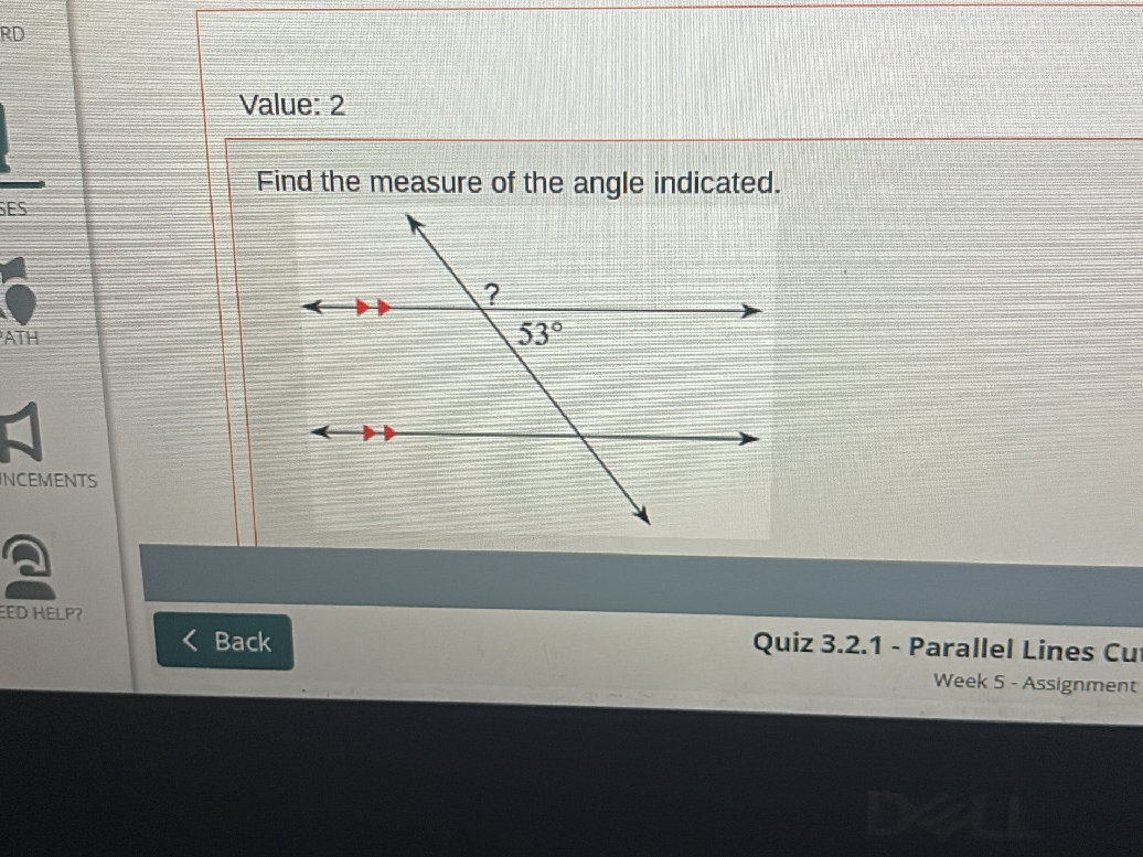 Find the measure of the angle indicated. | StudyX