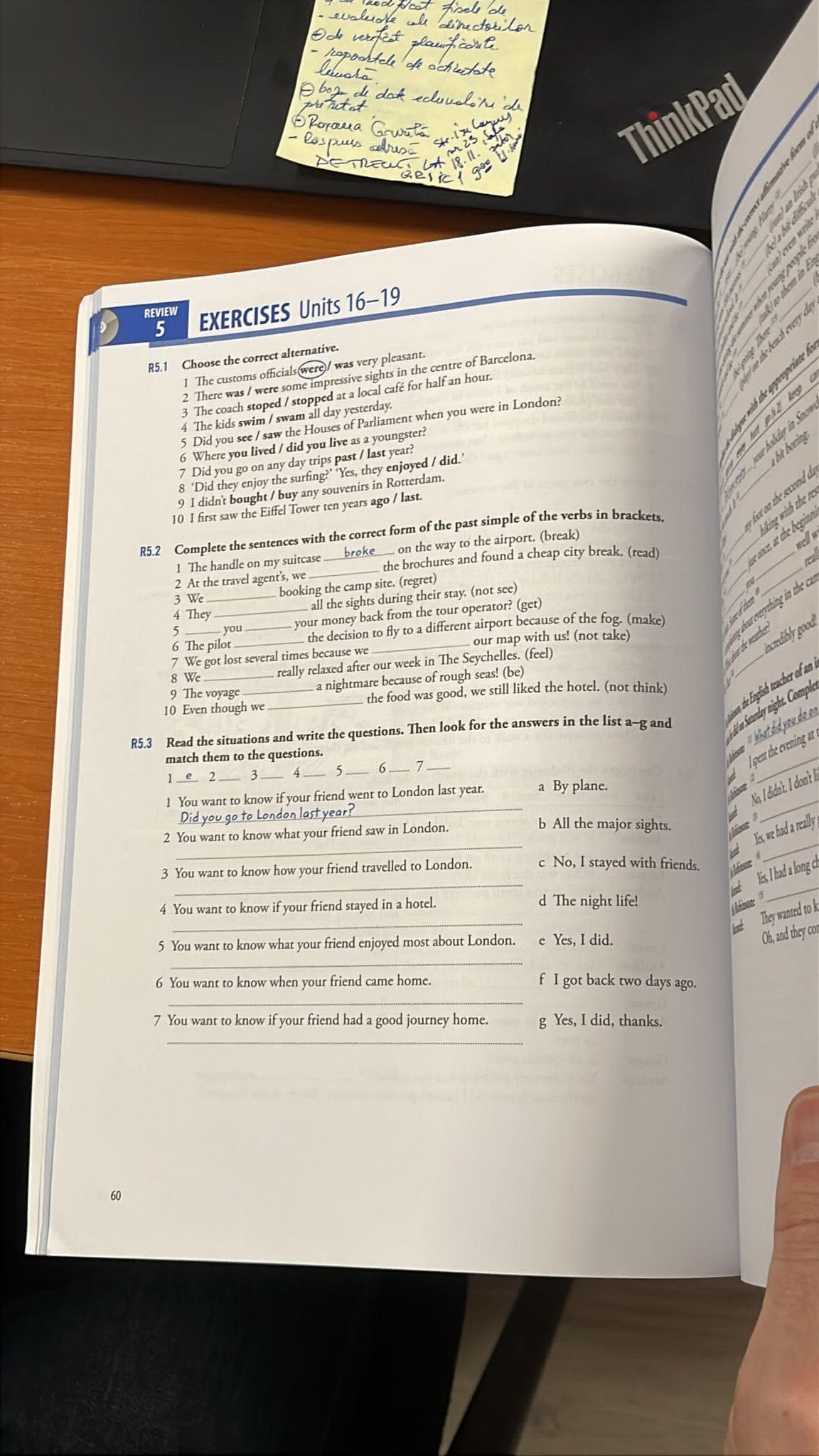 REVIEW 5 EXERCISES Units 16-19 R5.1 Choose | StudyX