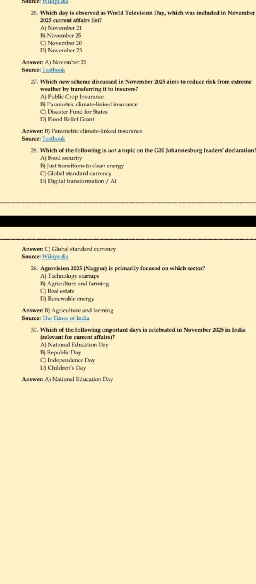 26. Which day is observed as World | StudyX