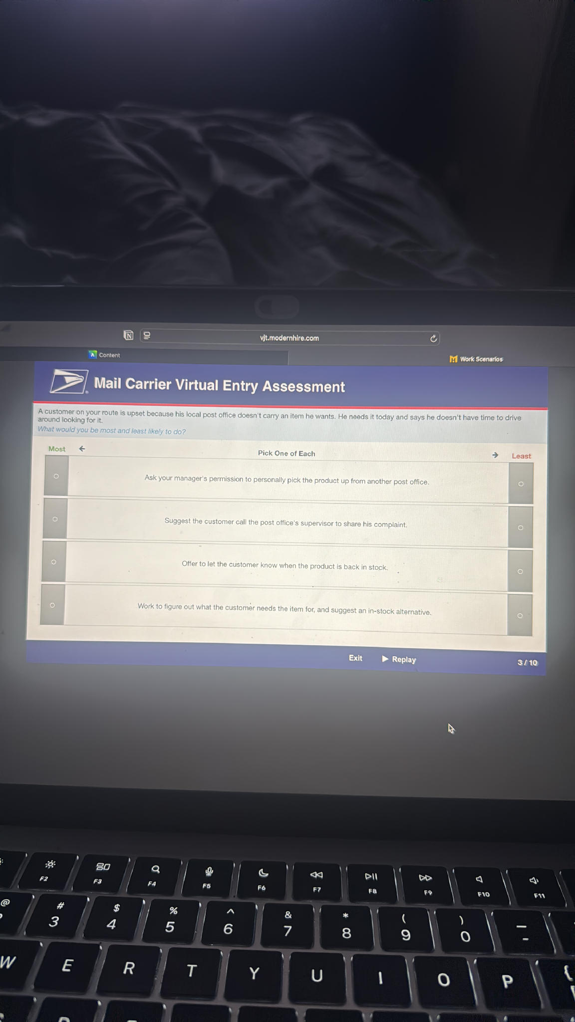 Mail Carrier Virtual Entry Assessment A