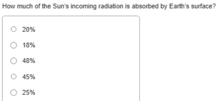 How much of the Sun's incoming radiation is | StudyX