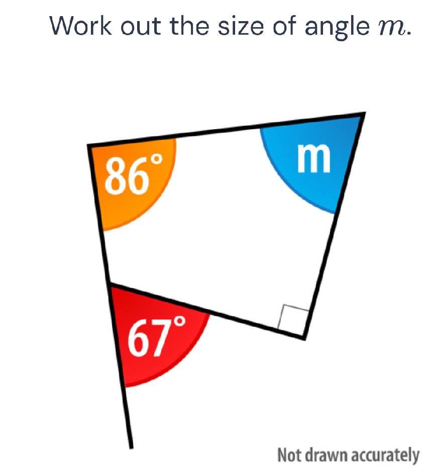 Work out the size of angle $m$. The shape | StudyX
