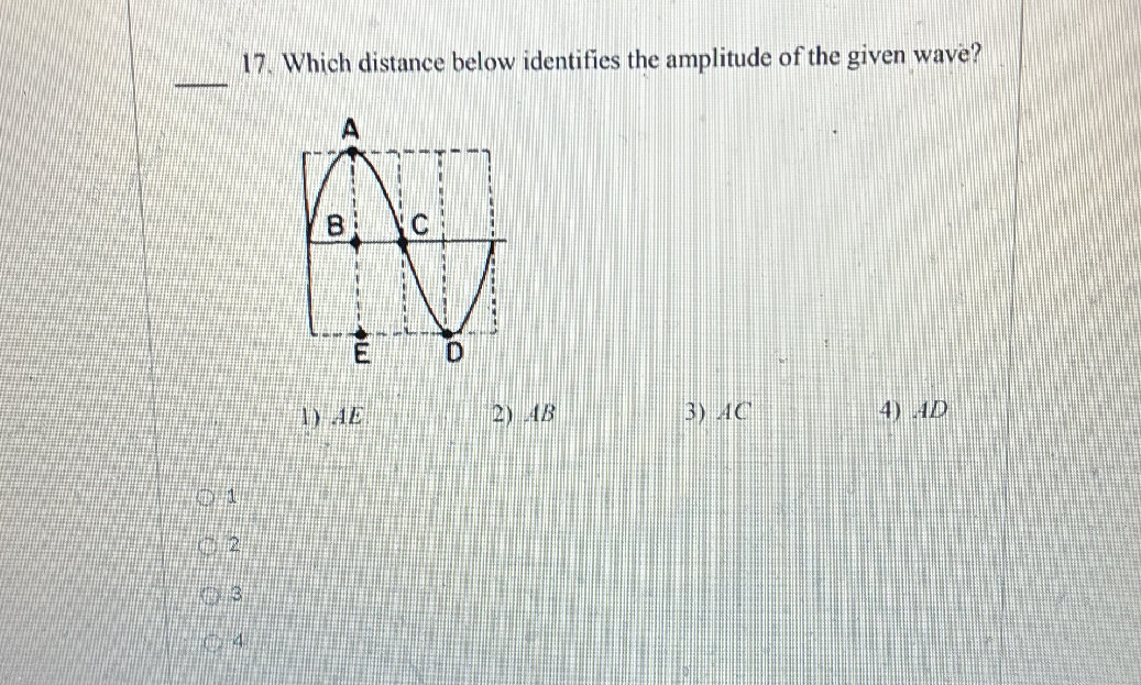 17. Which distance below identifies the | StudyX
