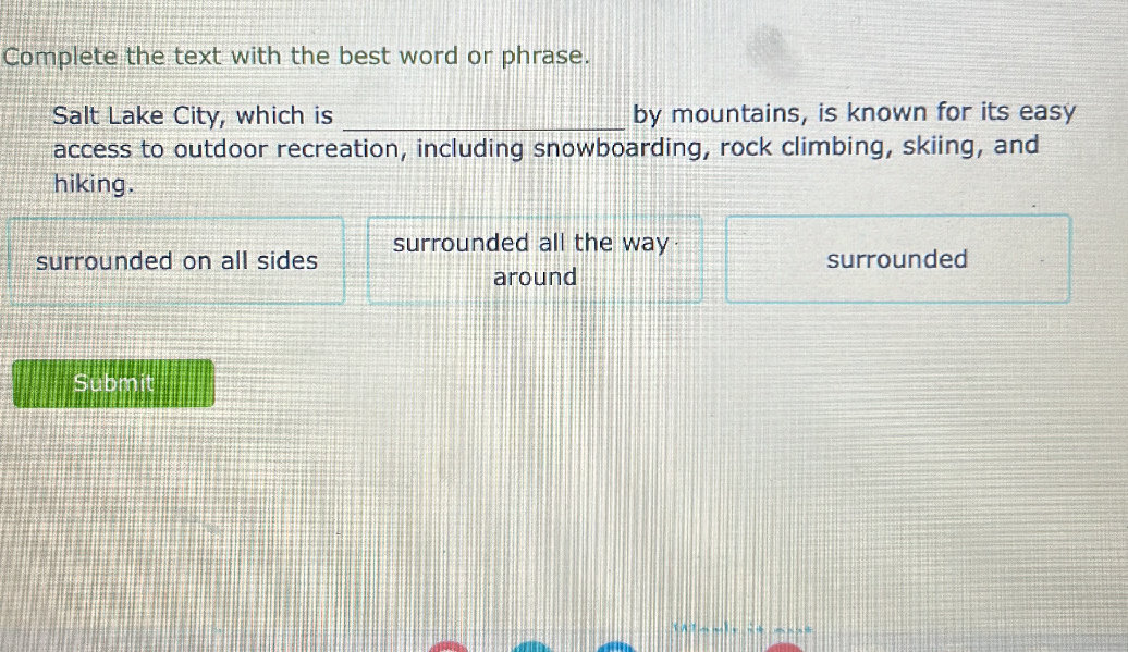Complete the text with the best word or | StudyX