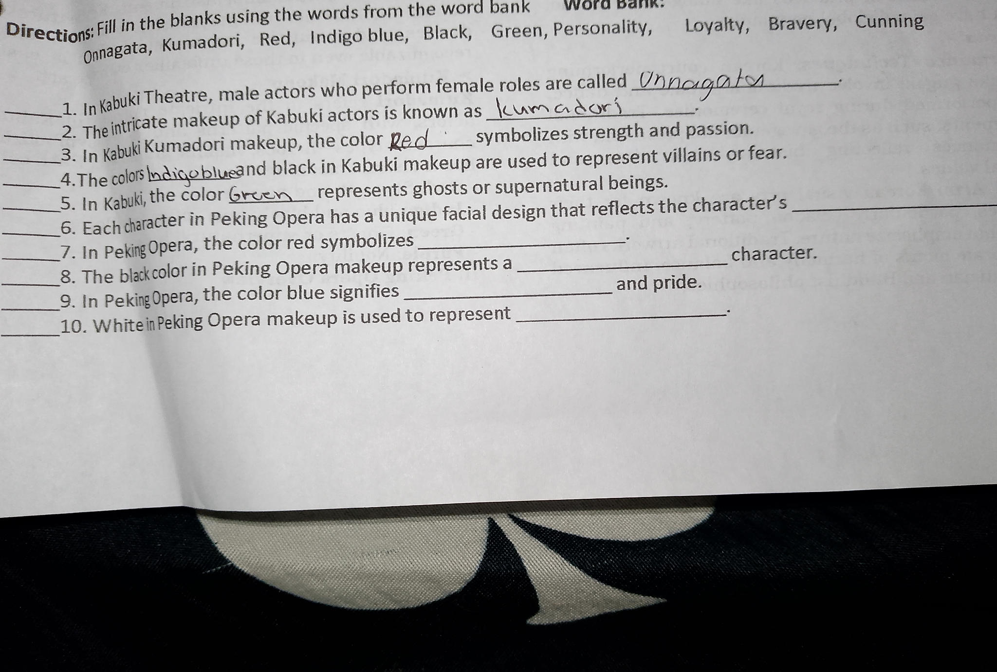 Directions: Fill in the blanks using the | StudyX