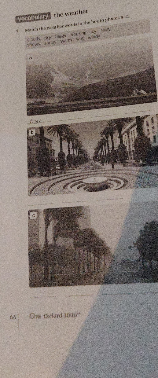 Vocabulary the weather 1 Match the weather | StudyX