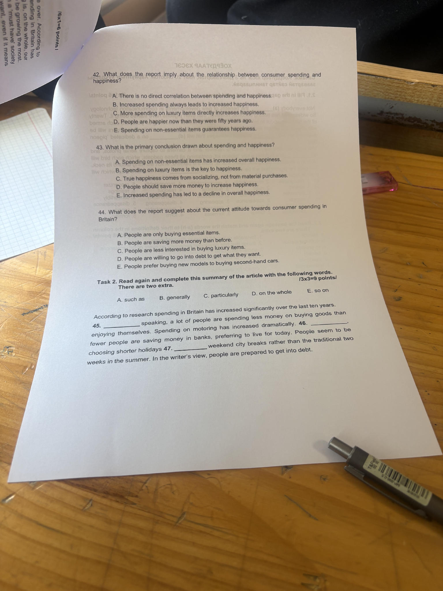 Task 2. Read again and complete this summary | StudyX