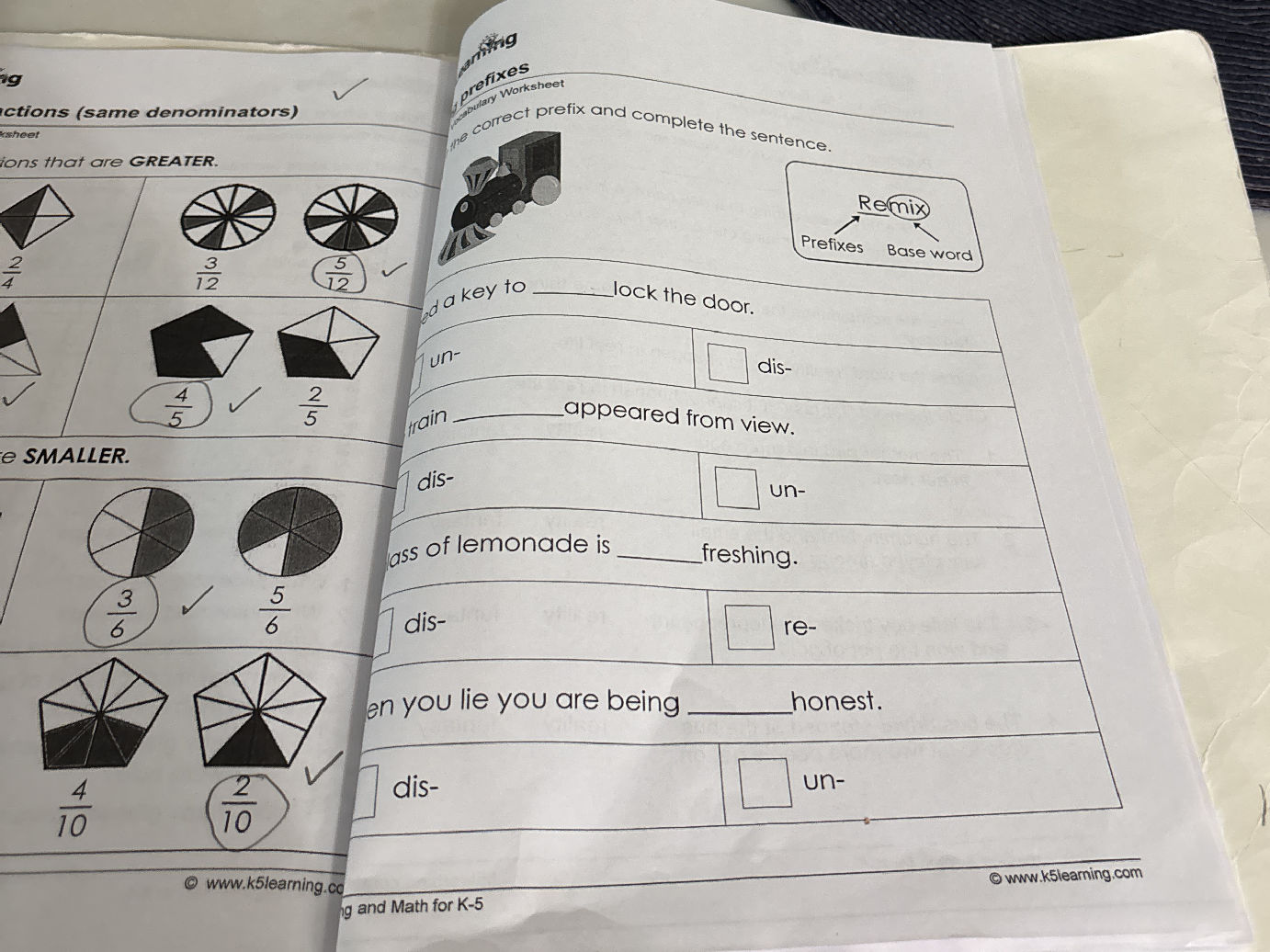 Prefixes Vocabulary Worksheet Use the | StudyX