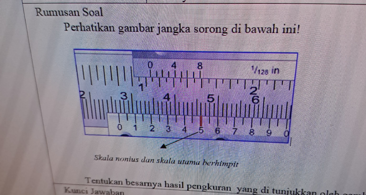 Rumusan Soal Perhatikan gambar jangka | StudyX