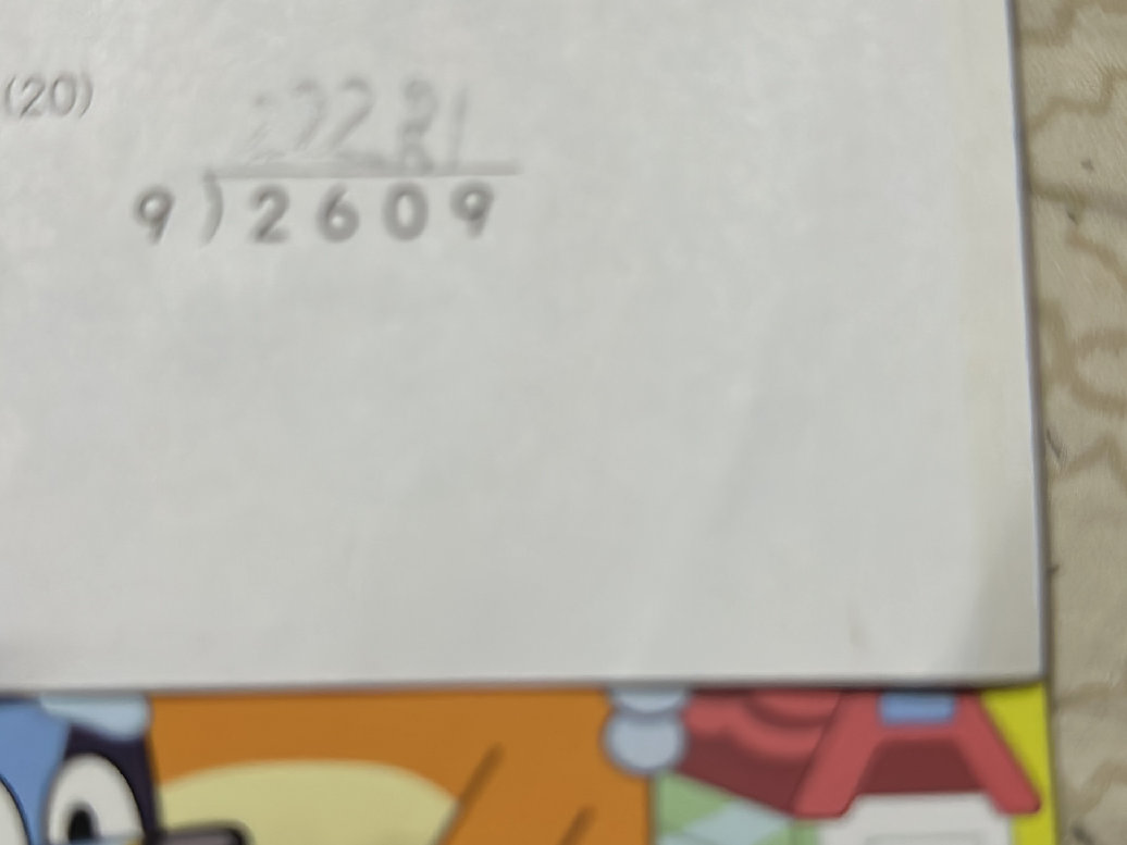 Solve the long division problem: $$9 {) | StudyX