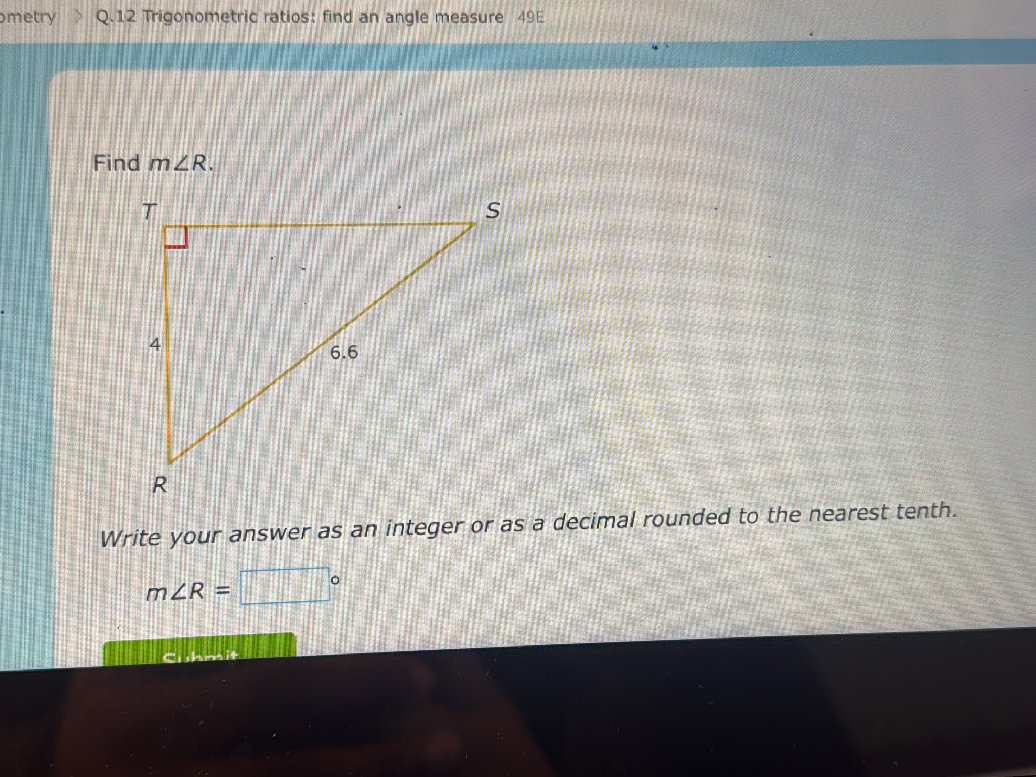 Find $m R$. (Diagram shows a right | StudyX