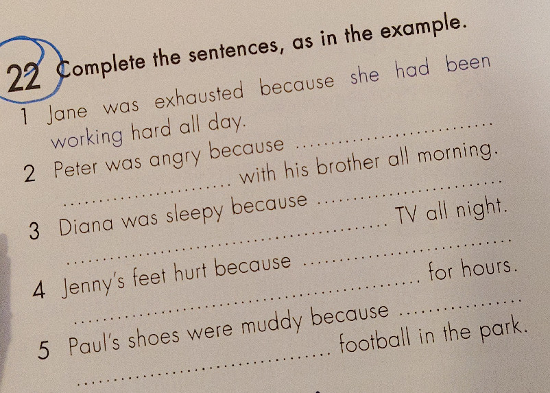 22 Complete the sentences, as in the | StudyX