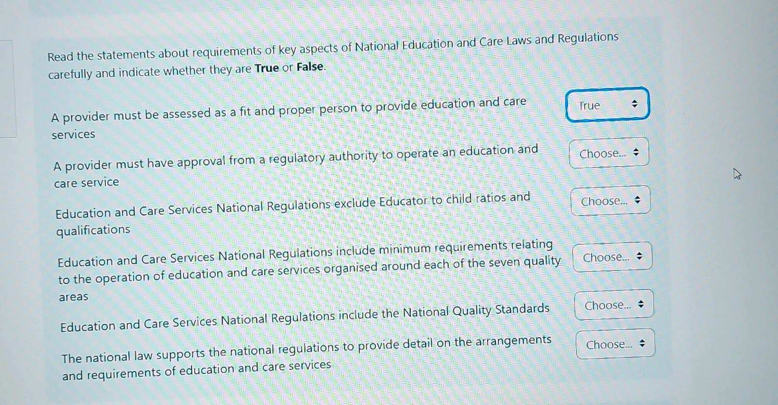 Read the statements about requirements of | StudyX