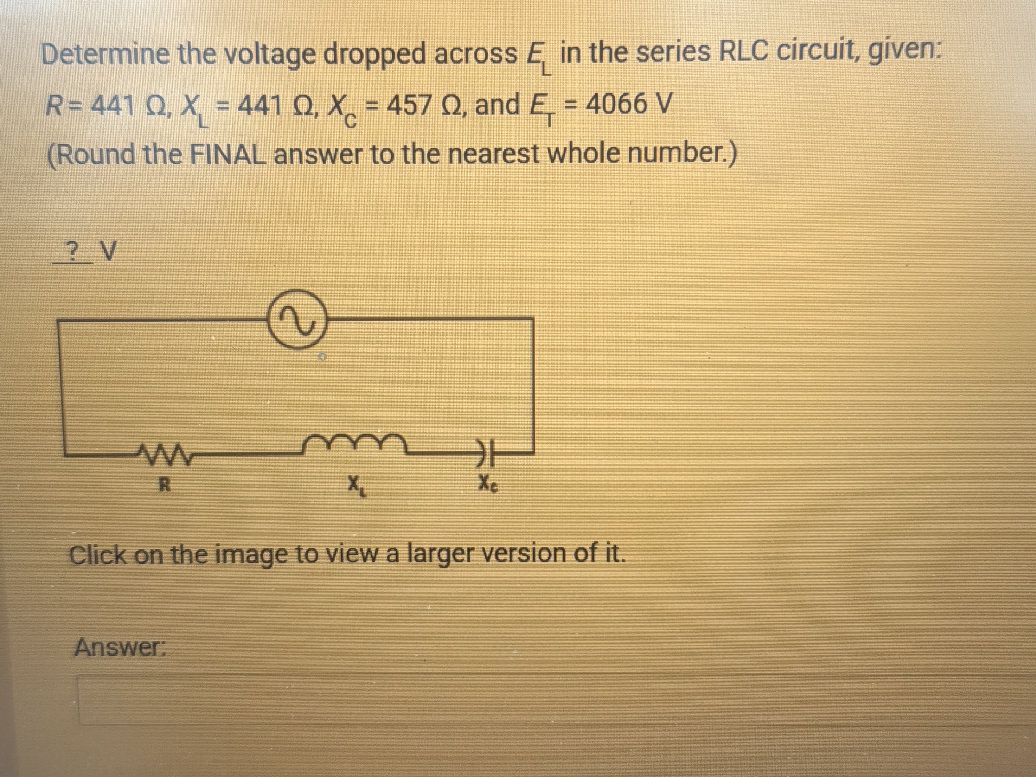 Determine the voltage dropped across $E_L$ | StudyX