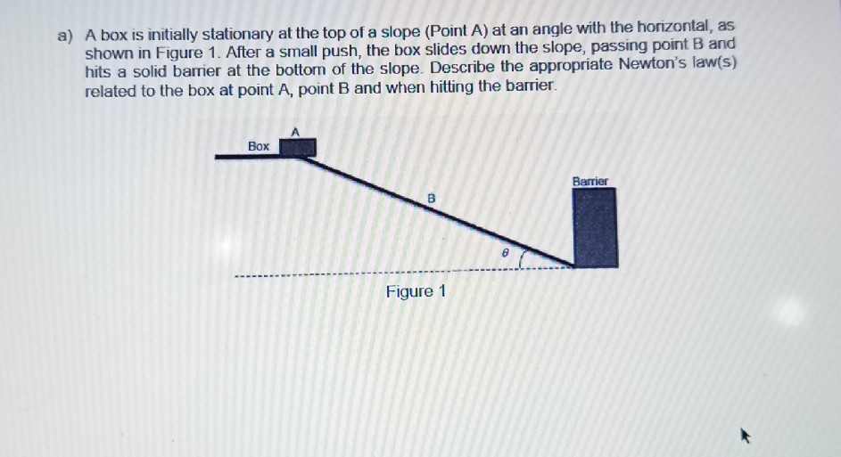 a) A box is initially stationary at the top | StudyX