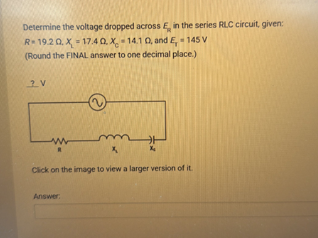 Determine the voltage dropped across $E_R$ | StudyX