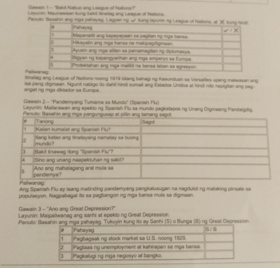 Gawain 3- "Ano ang Great Depression?" | StudyX