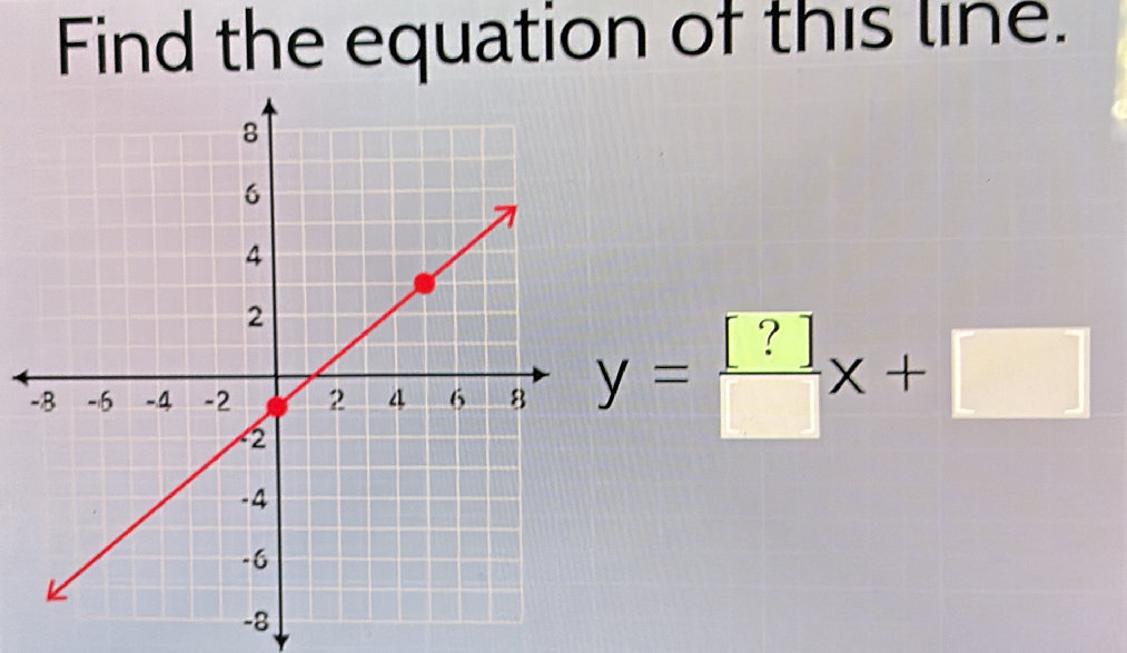 Find the equation of this line. $y = | StudyX