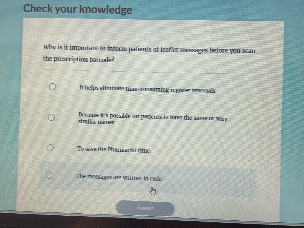 Why is it important to inform patients of | StudyX