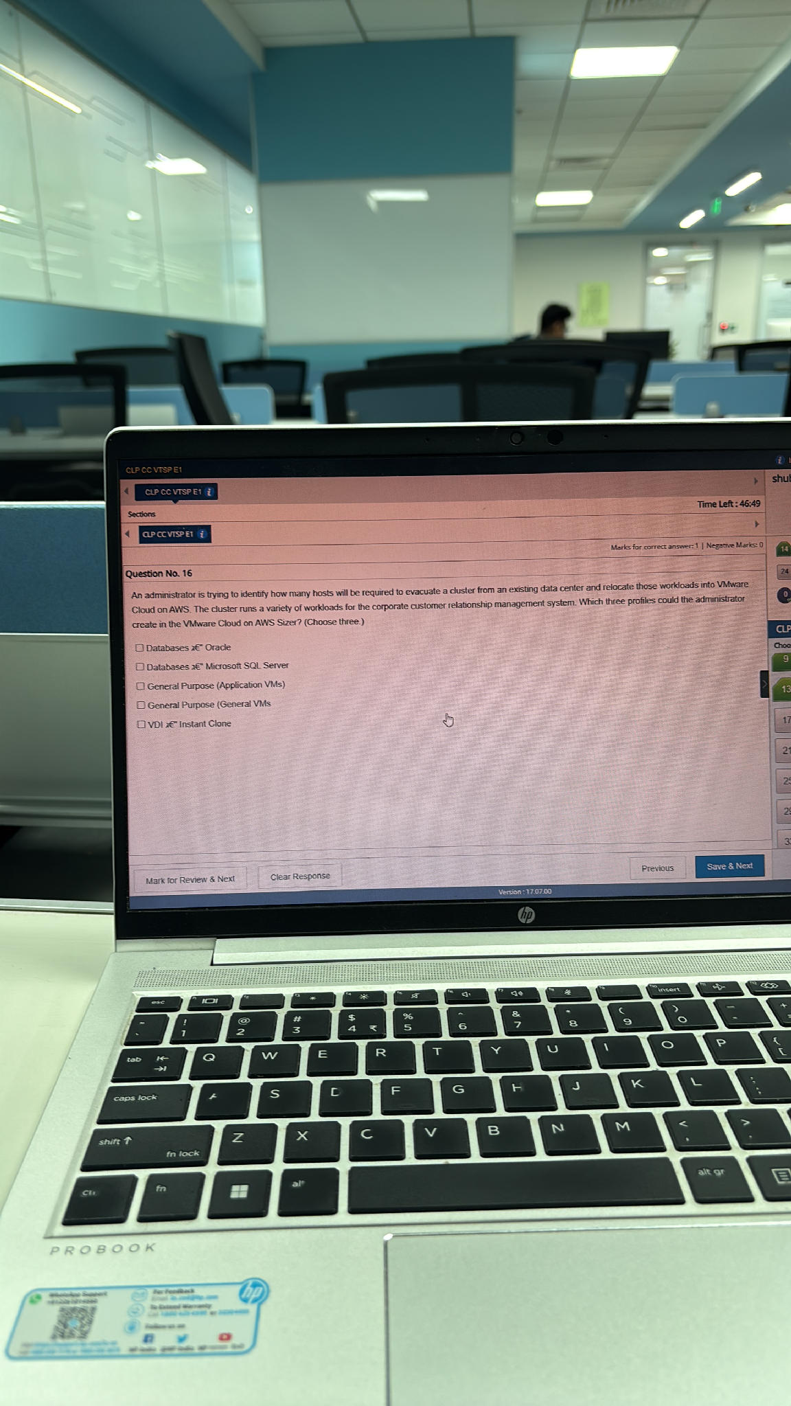 Question No. 16 An administrator is trying | StudyX