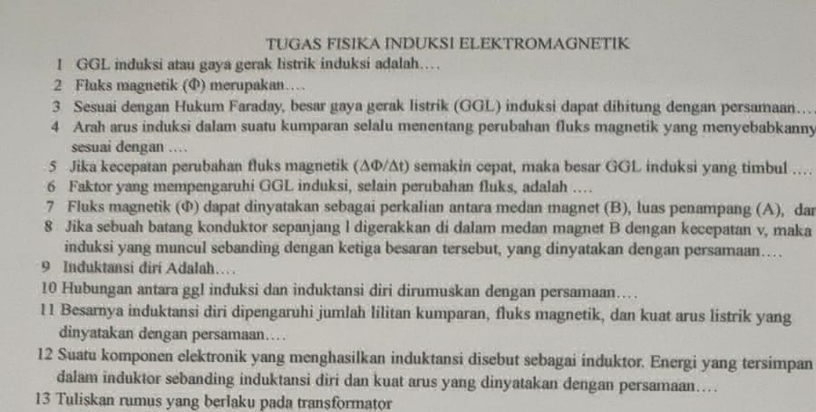 TUGAS FISIKA INDUKSI ELEKTROMAGNETIK 1 GGL | StudyX