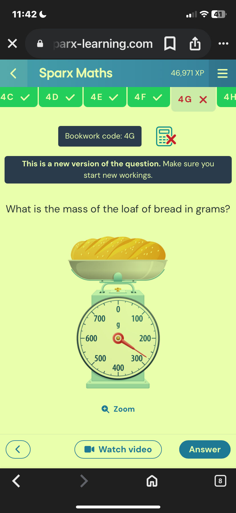What is the mass of the loaf of bread in | StudyX