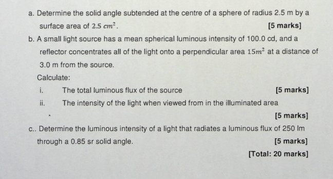 a. Determine the solid angle subtended at | StudyX