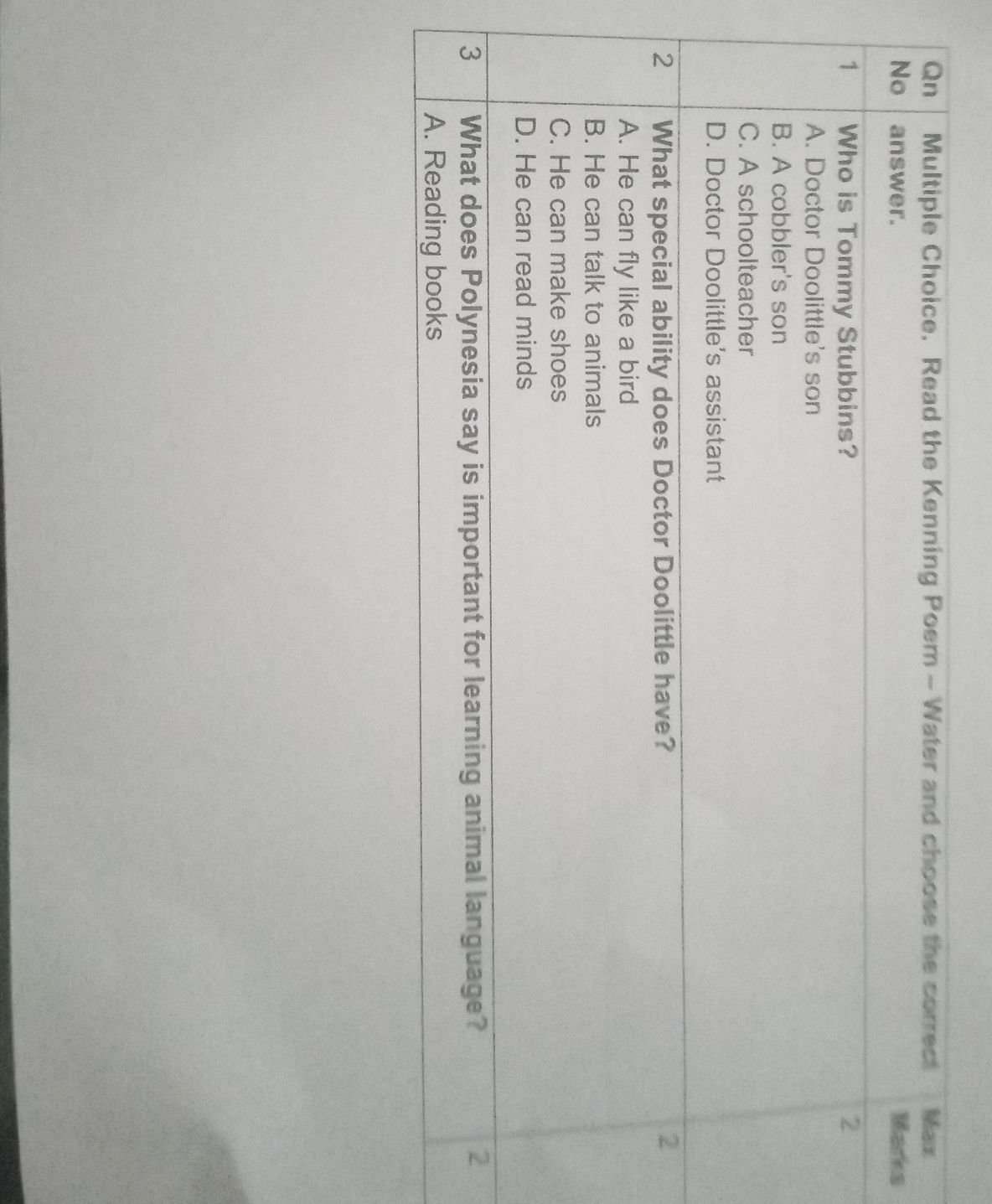 Multiple Choice. Read the Kenning Poem - | StudyX