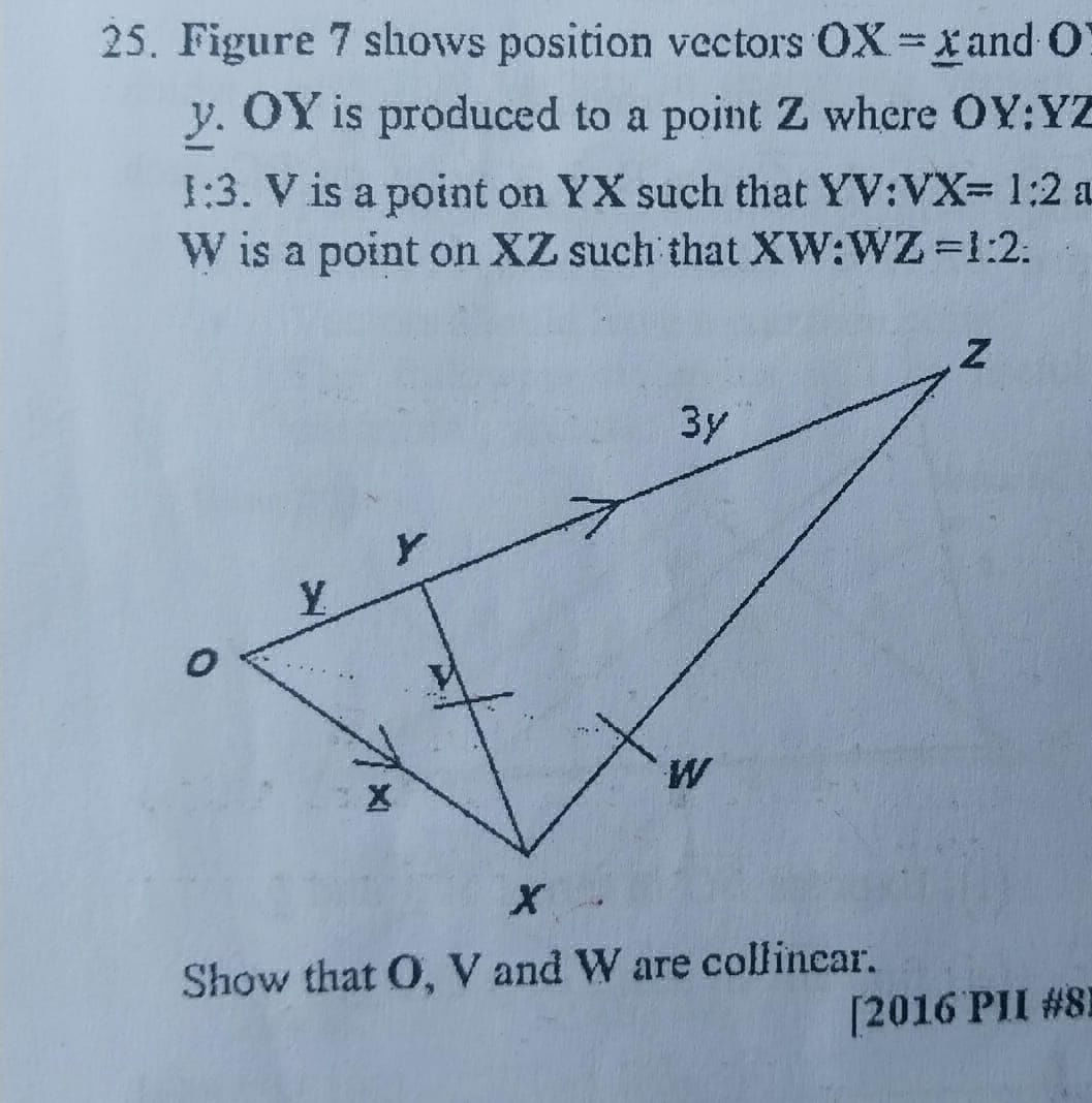 25. Figure 7 shows position vectors ${ {OX}} | StudyX