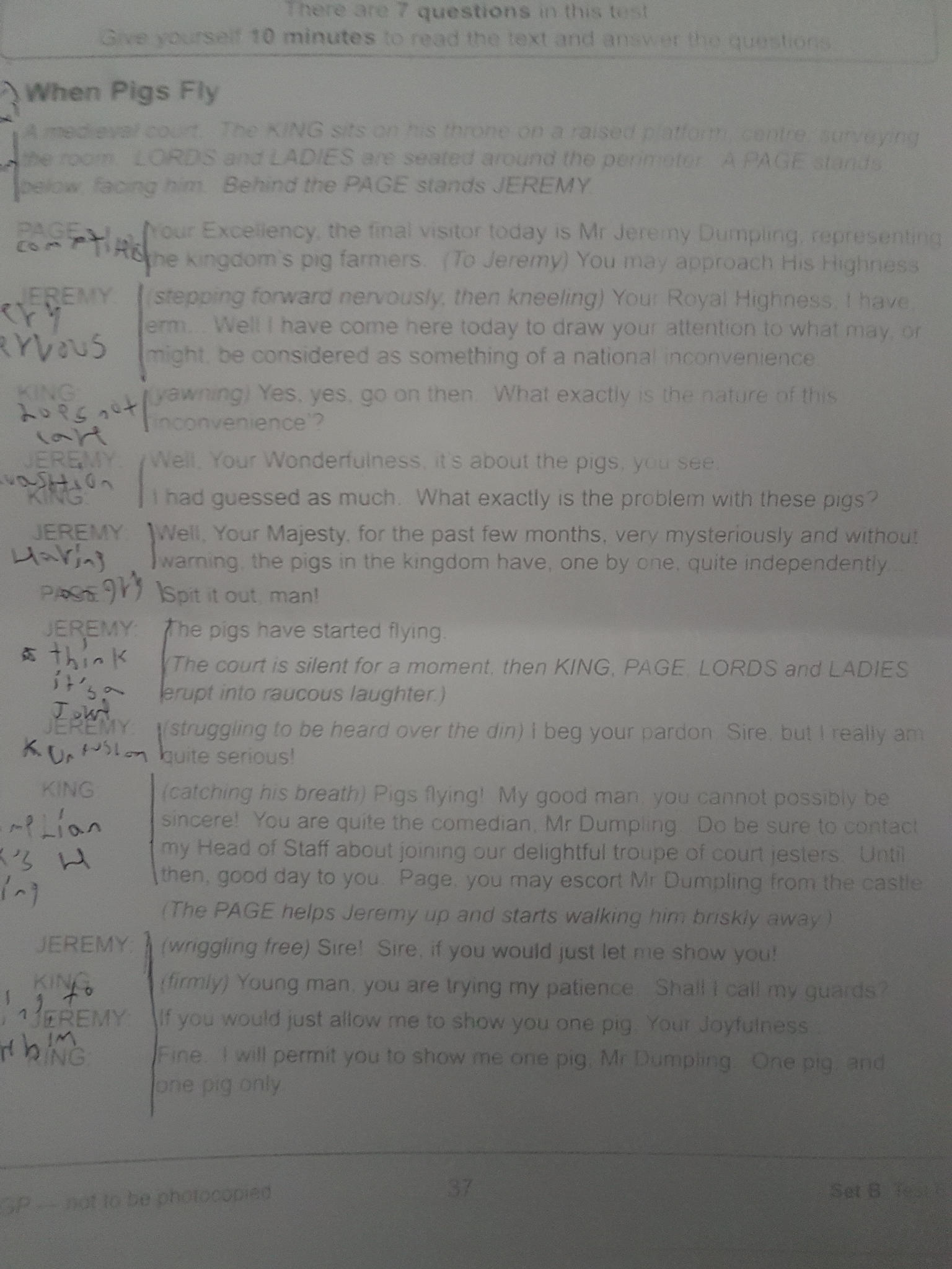 When Pigs Fly A medieval court. The KING | StudyX