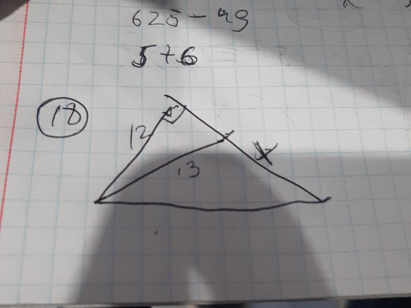 The image shows a large triangle with an | StudyX