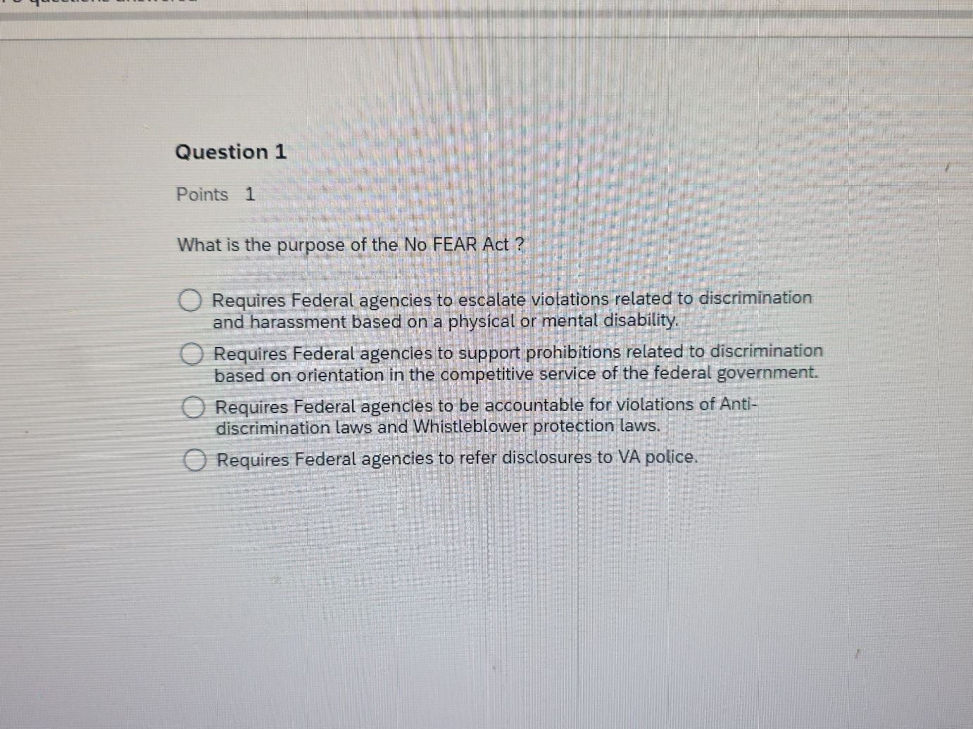 What is the purpose of the No FEAR Act?