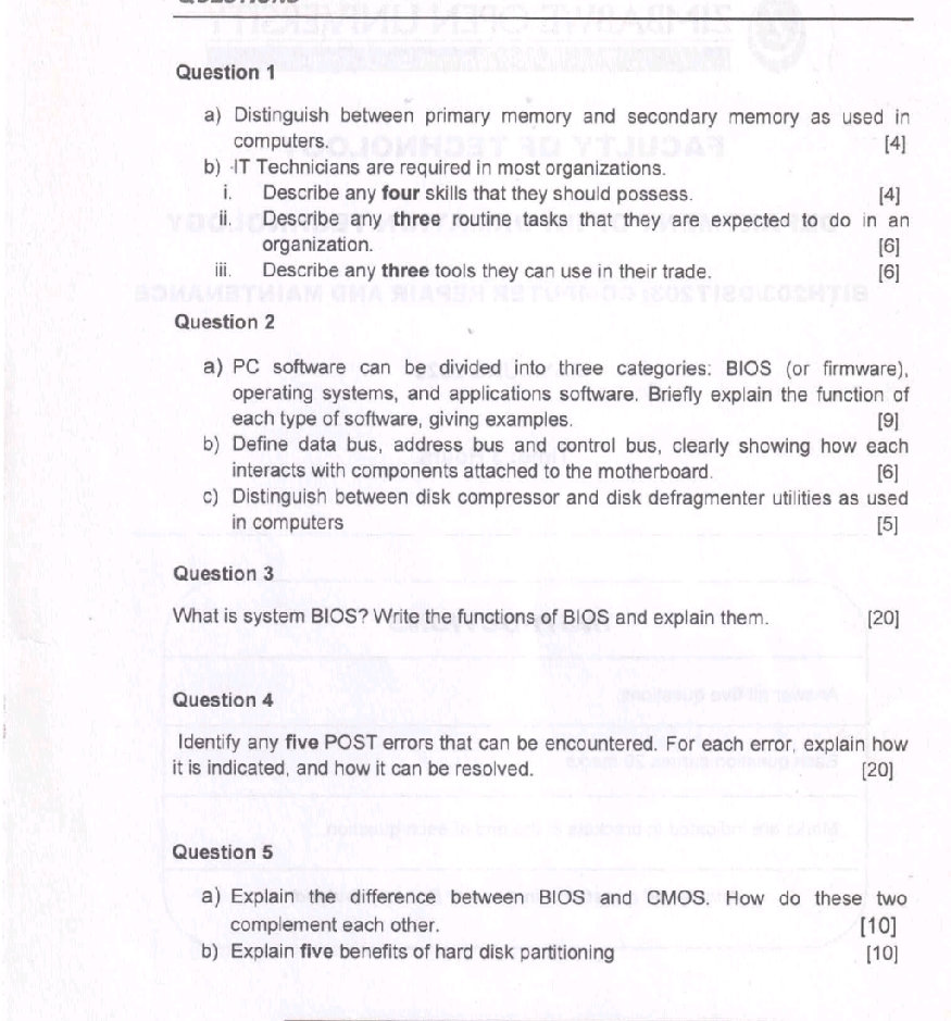 a) Explain the difference between BIOS and | StudyX