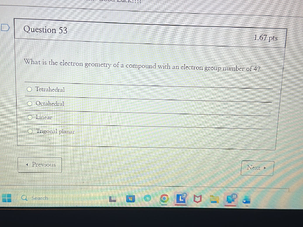 What is the electron geometry of a compound | StudyX