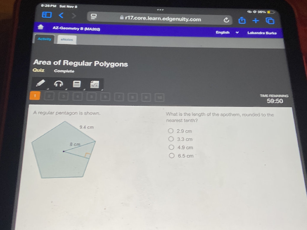 A regular pentagon is shown. What is the | StudyX