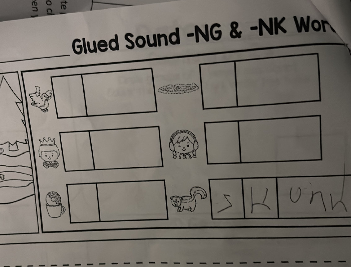 Glued Sound -NG -NK Words Directions: | StudyX