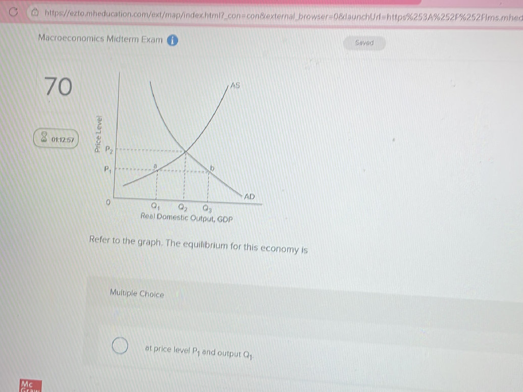Refer to the graph. The equilibrium for this | StudyX