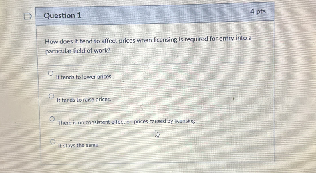 How does it tend to affect prices when | StudyX